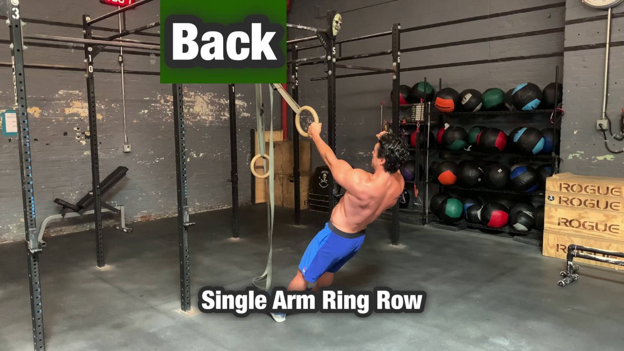 Single Arm Ring Row - Back, Rear Delt Exercise Workout - YouTube