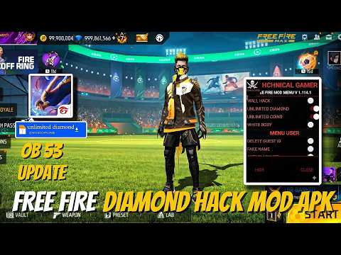 FREE FIRE NEW MOD MENU || UNLIMITED DIAMOND HACK || FF MOD MENU APK