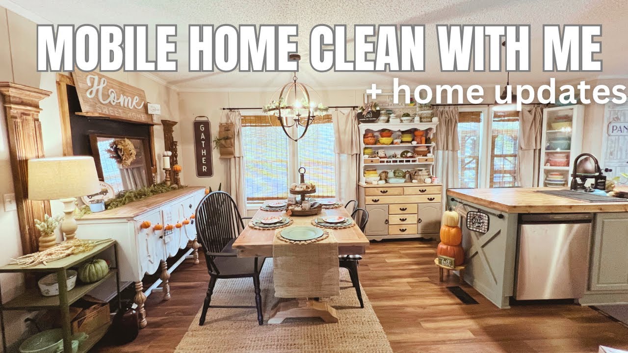 NEW DOUBLEWIDE MOBILE HOME CLEAN WITH ME | MOBILE HOME UPDATES| - YouTube