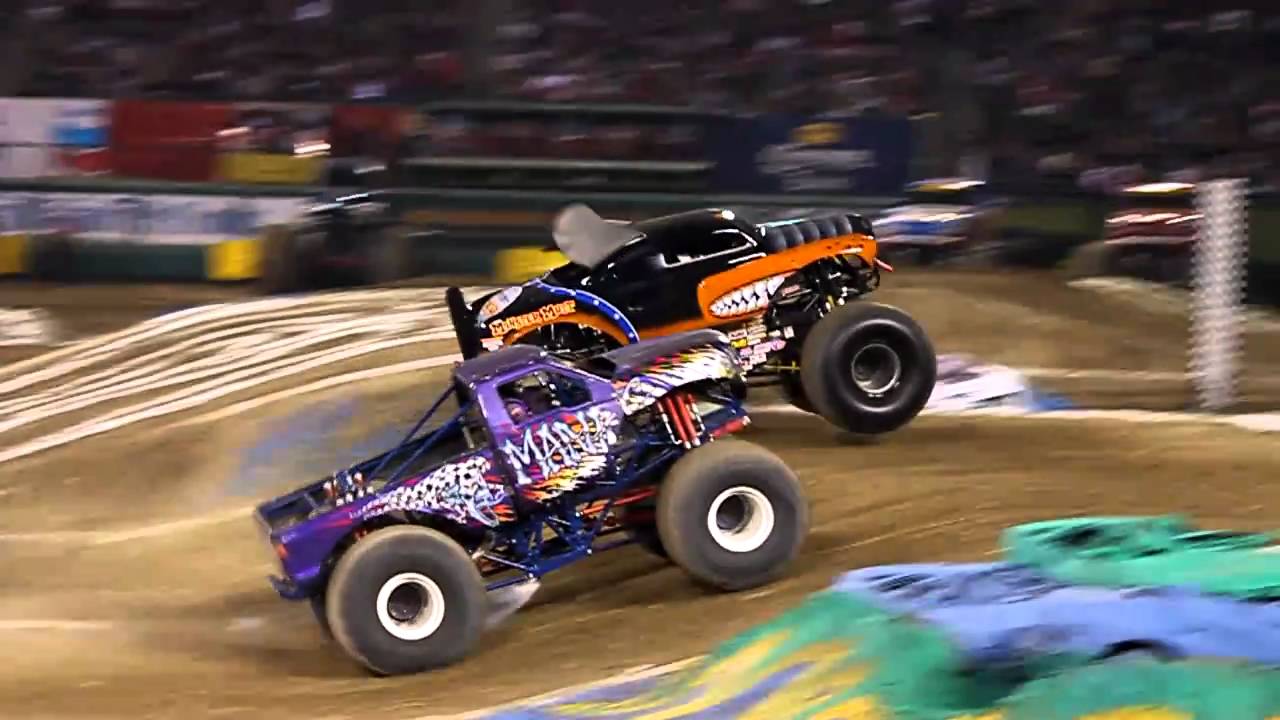 Monster Jam Round one Racing - YouTube