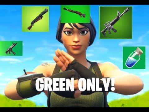 FORTNITE GREEN WEAPONS ONLY CHALLENGE! - YouTube