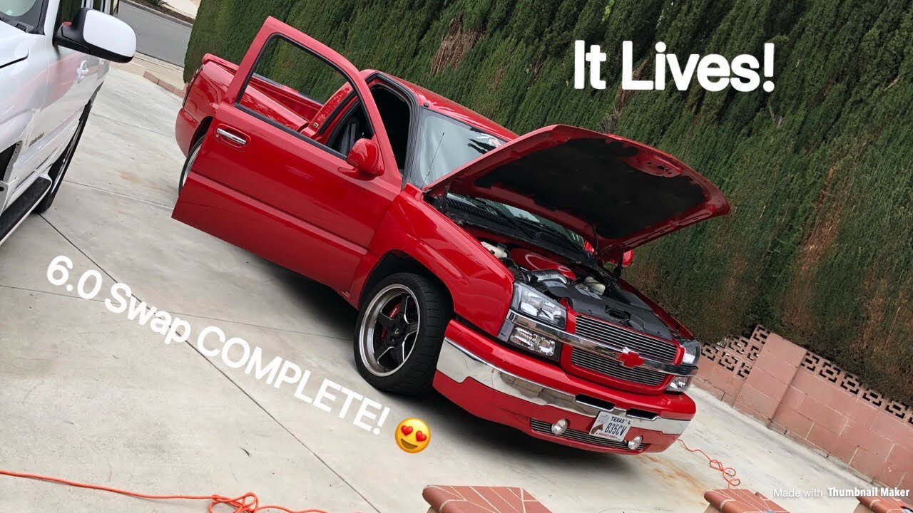 6.0 swap complete! Tune loaded and running like a champ! - YouTube