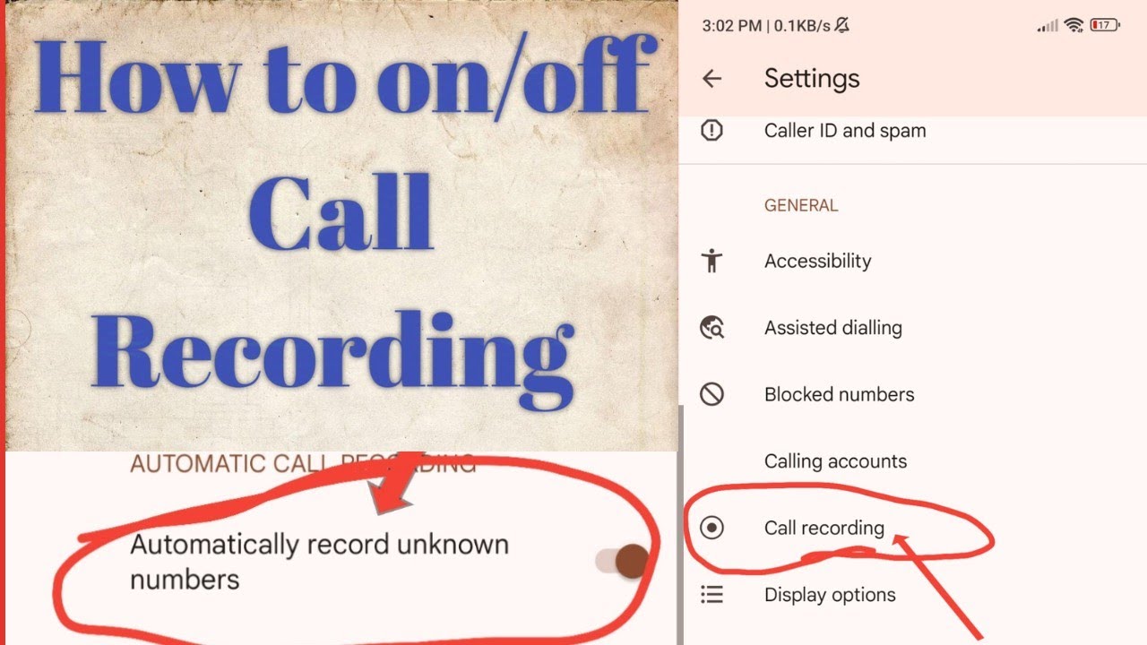 how to call recording automatically || how to auto record off ...