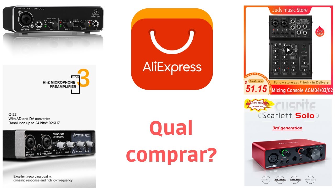 Interfaces de Áudio no Aliexpress - YouTube