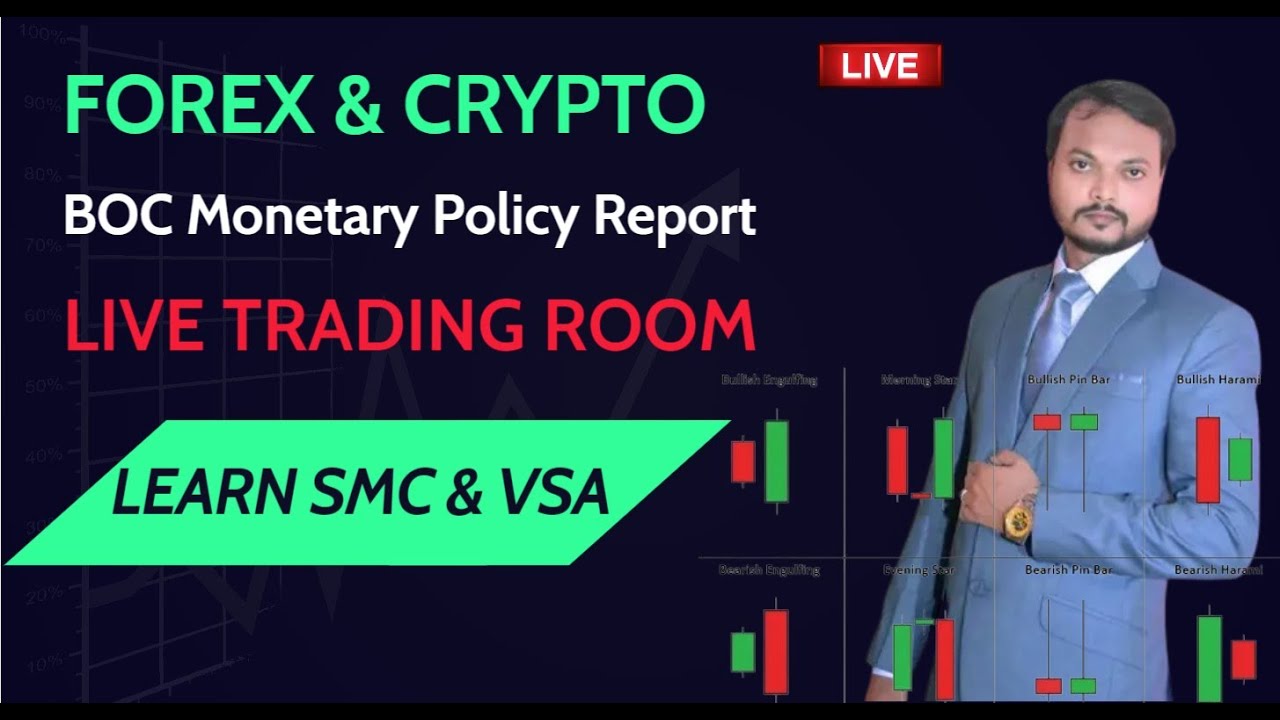 Forex & Crypto Live Trading Session 05 I CAD BOC Monetary Policy I ...