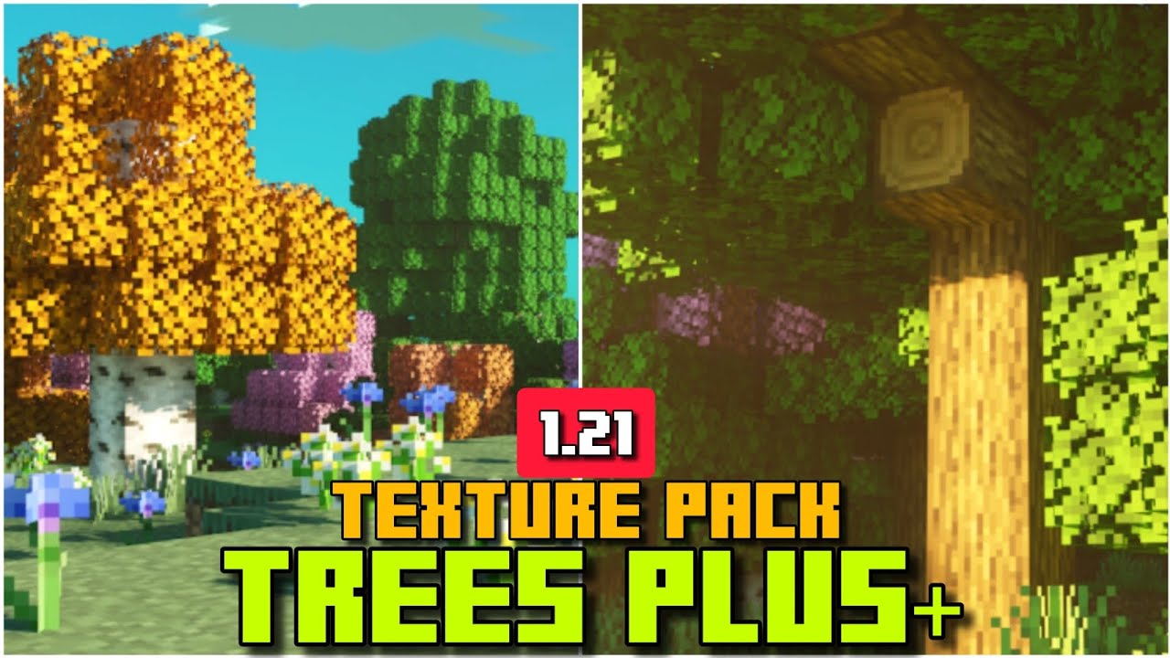 🌳TREE PLUS+ TEXTURE PACK for BEDROCK | MINECRAFT PE +1.21 #shaders ...