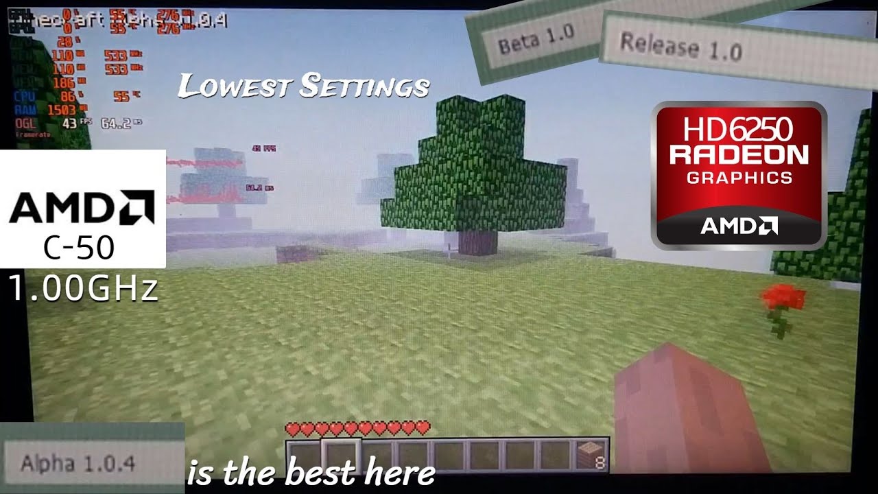 Can AMD C-50 Run Older Versions of Minecraft?! (Release 1.0, Beta 1.0 ...