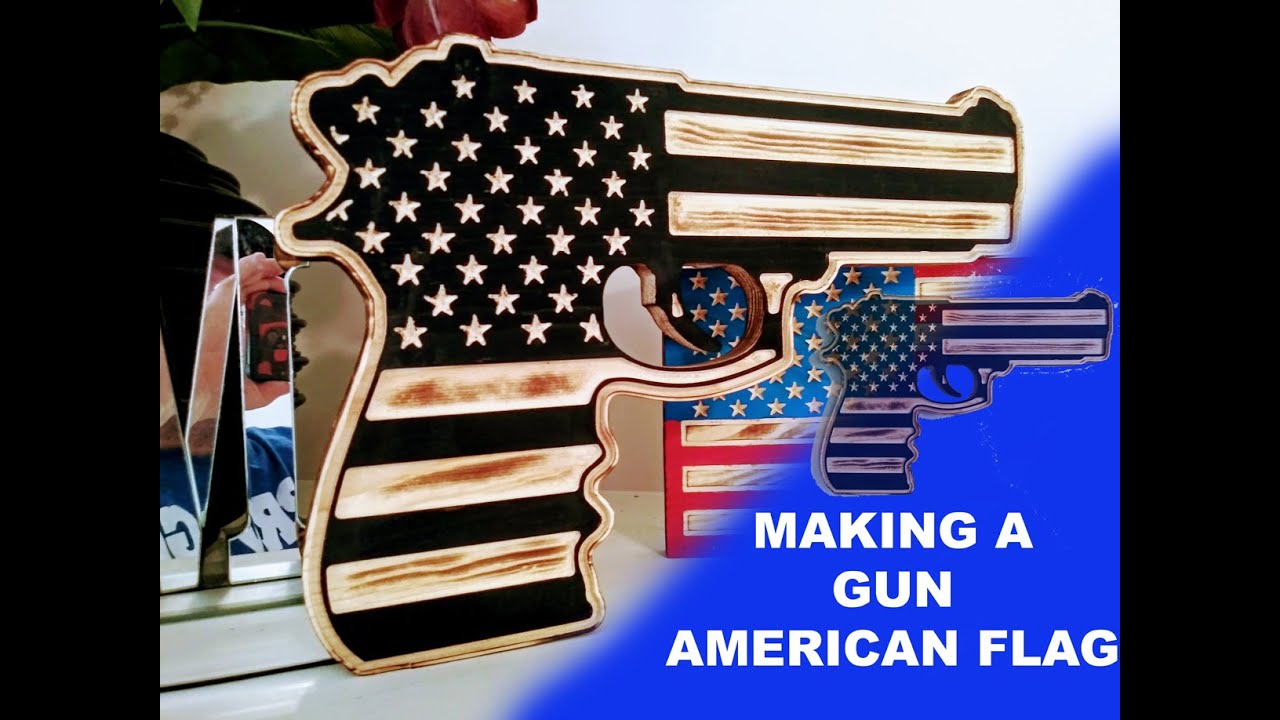 Made a Glock American Flag - 2nd Amendment Themed Wood Flag CNC Project ...
