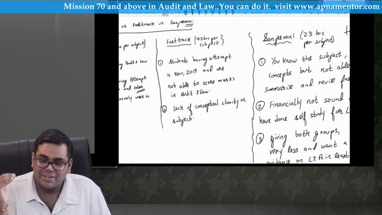 Regular vs Fast Track vs Sanjeevani Course | CA Final | Audit and Law ...