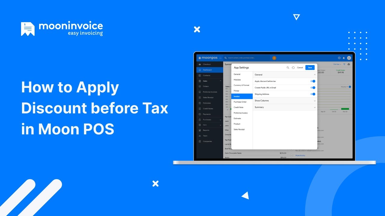 How to Apply Discount before Tax in Moon POS - YouTube
