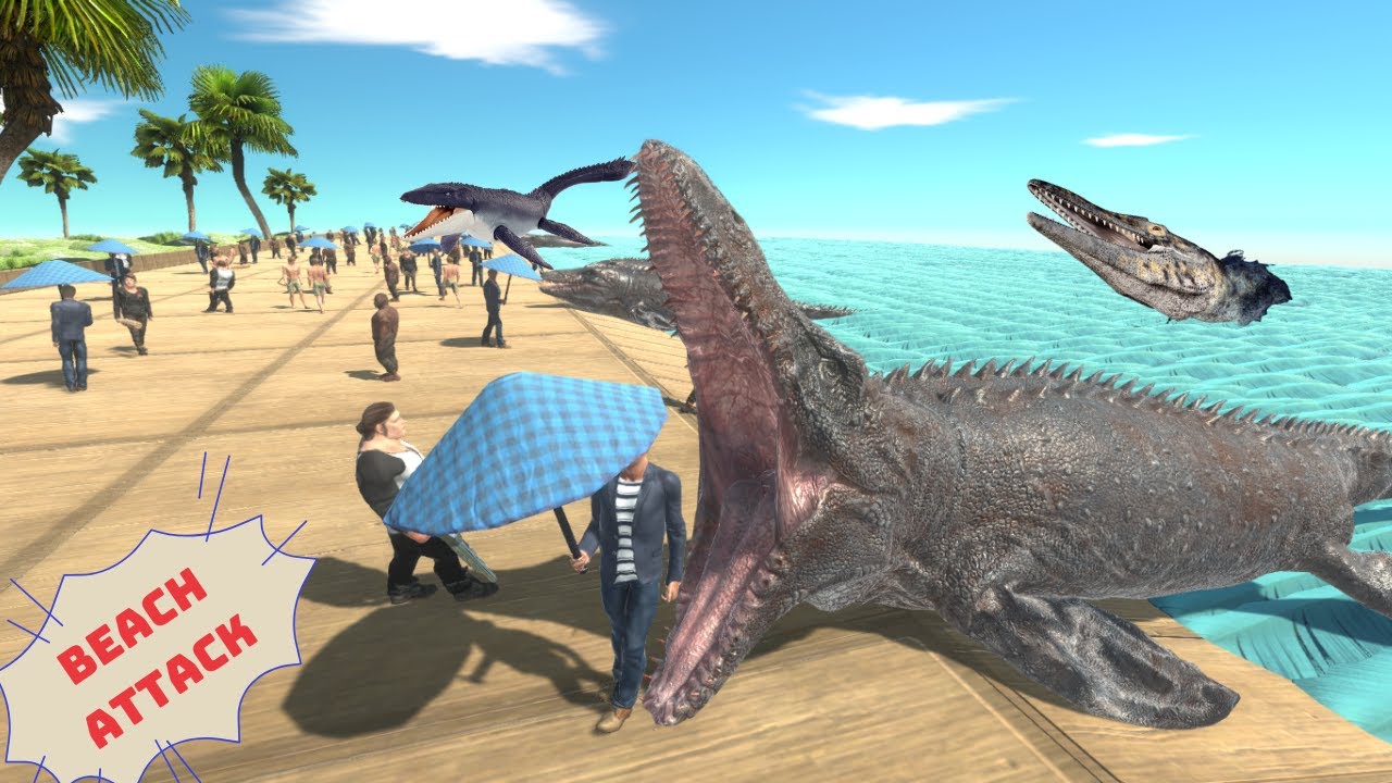 Mosasaurus Beach Attack🌊💥- Animal Revolt Battle Simulator - YouTube