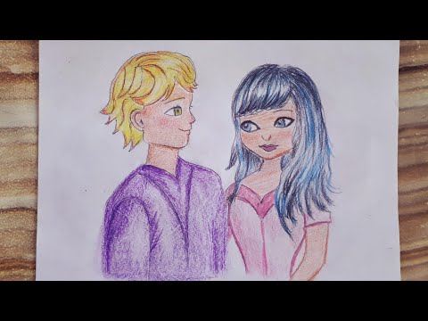 MIRACULOUS LADYBUG MARINETTE AND ADRIEN DRAWING / MUCİZE UĞUR BÖCEĞİ MARİNETTE VE ADRİEN ÇİZİMİ