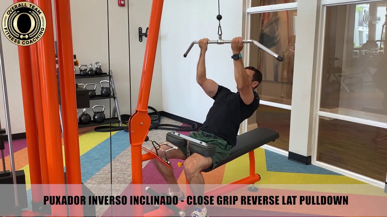 PUXADOR INVERSO INCLINADO - CLOSE GRIP REVERSE LAT PULLDOWN - YouTube