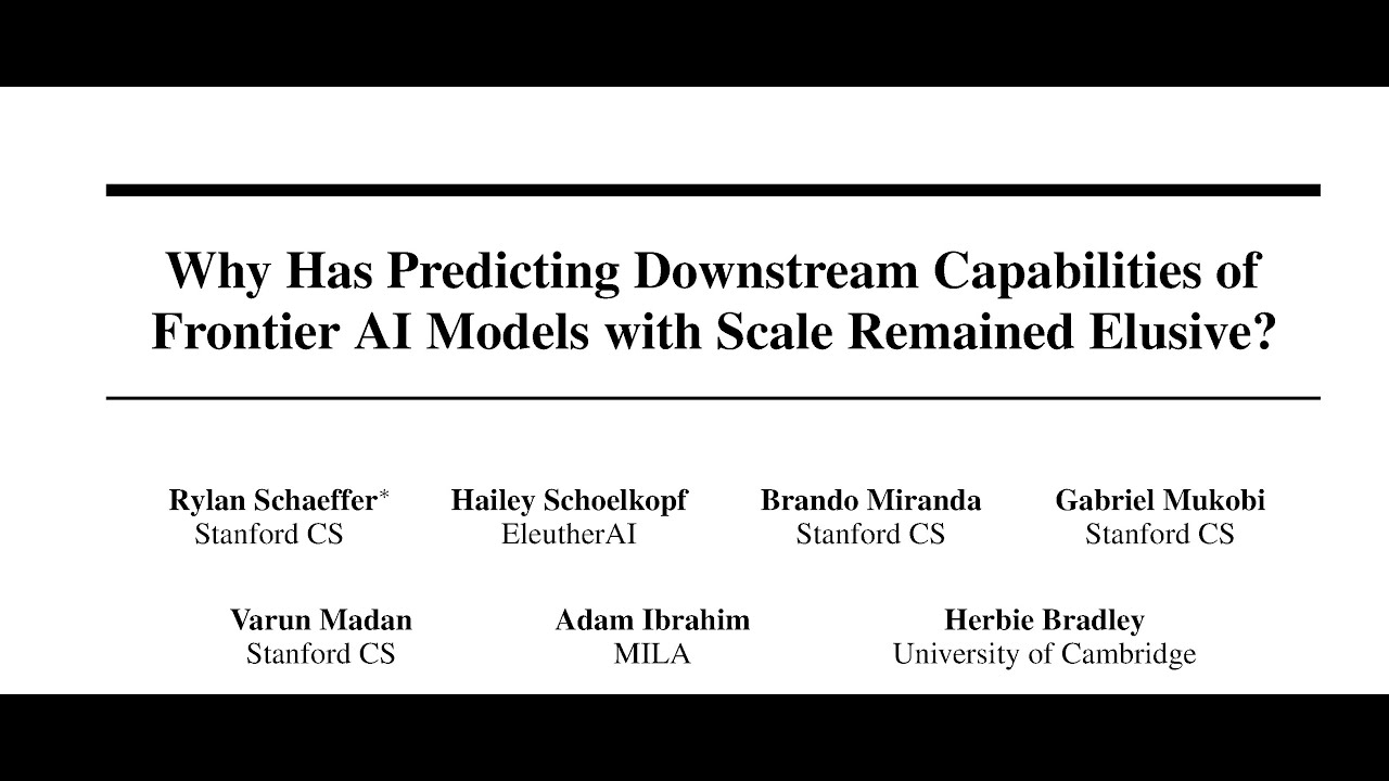[QA] Why Has Predicting Downstream Capabilities of Frontier AI Models ...