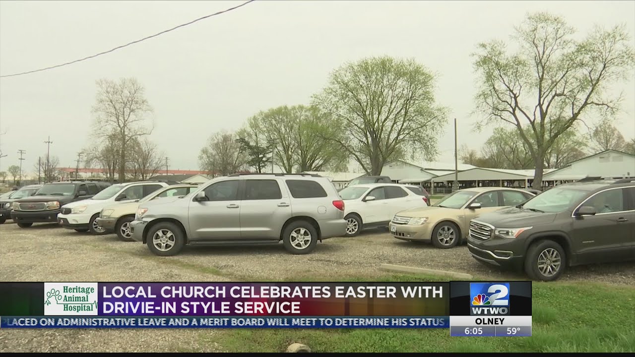 Area church celebrate Easter with drive-in style service - YouTube