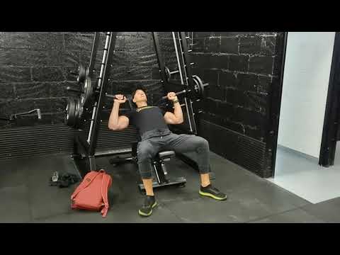 Converging Smith machine high incline chest press demo - YouTube