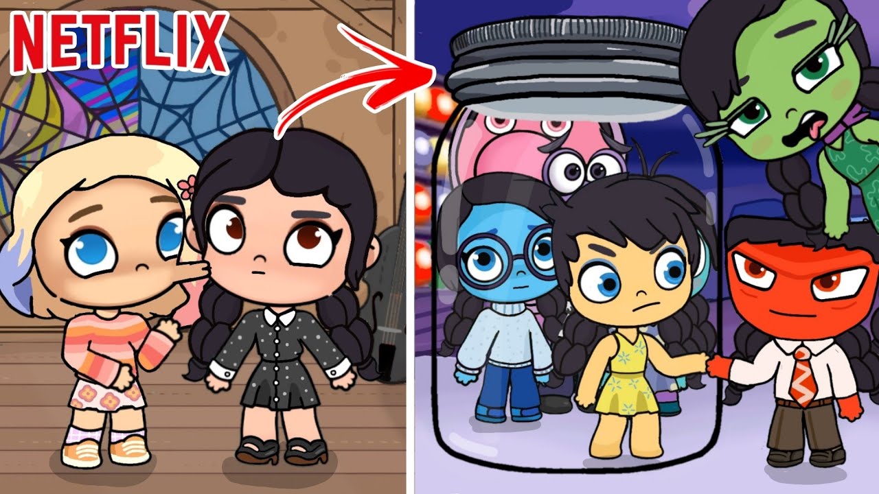 WEDNESDAY X INSIDE OUT 2 😱 avatar world Animation 🤠 | Enid - YouTube