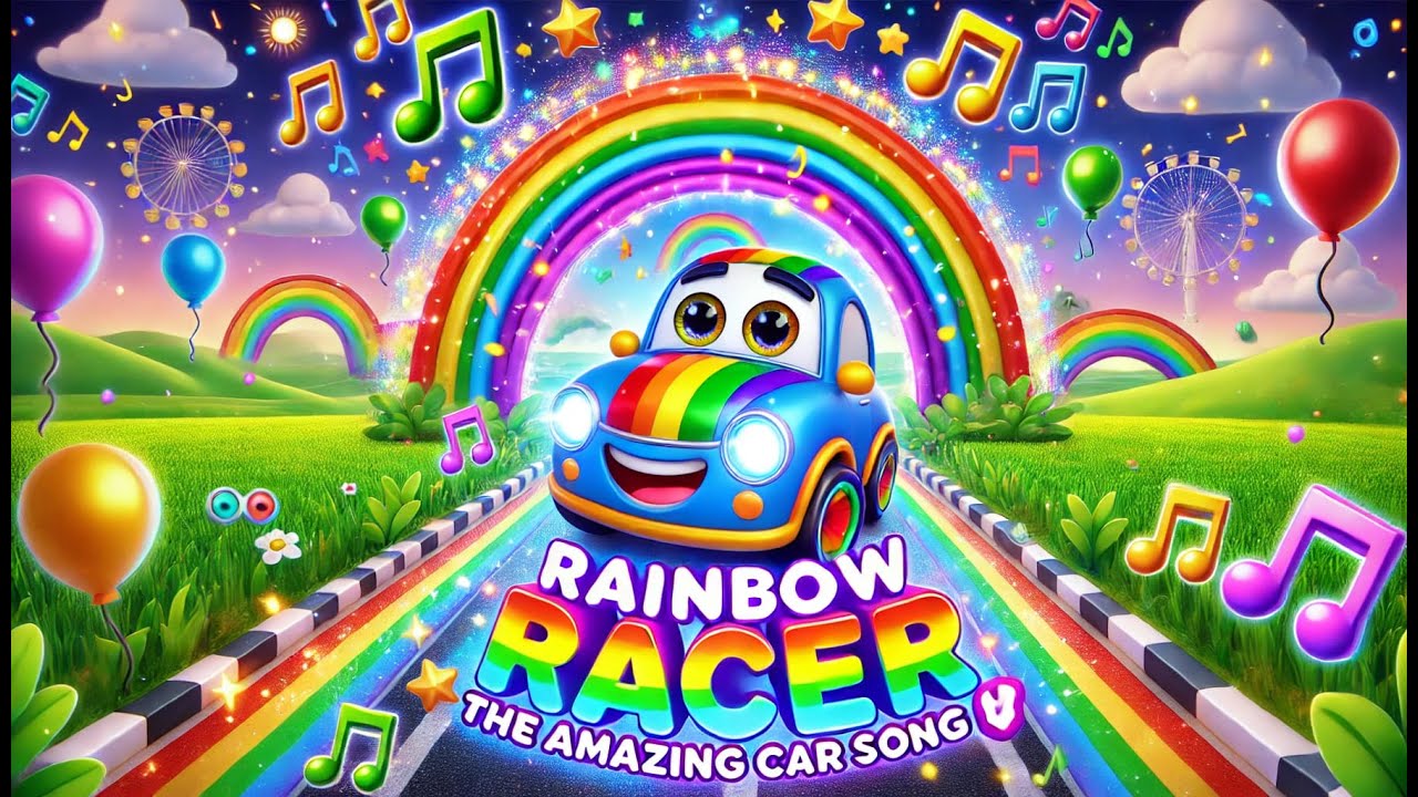 Rainbow Racer: The Amazing Car Song 🎶🌈 | Animal Sounds and Fun Kids ...