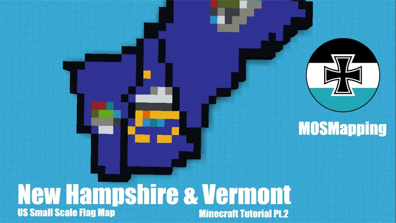 New Hamphire & Vermont - Small Scale US State Flag Map Minecraft ...