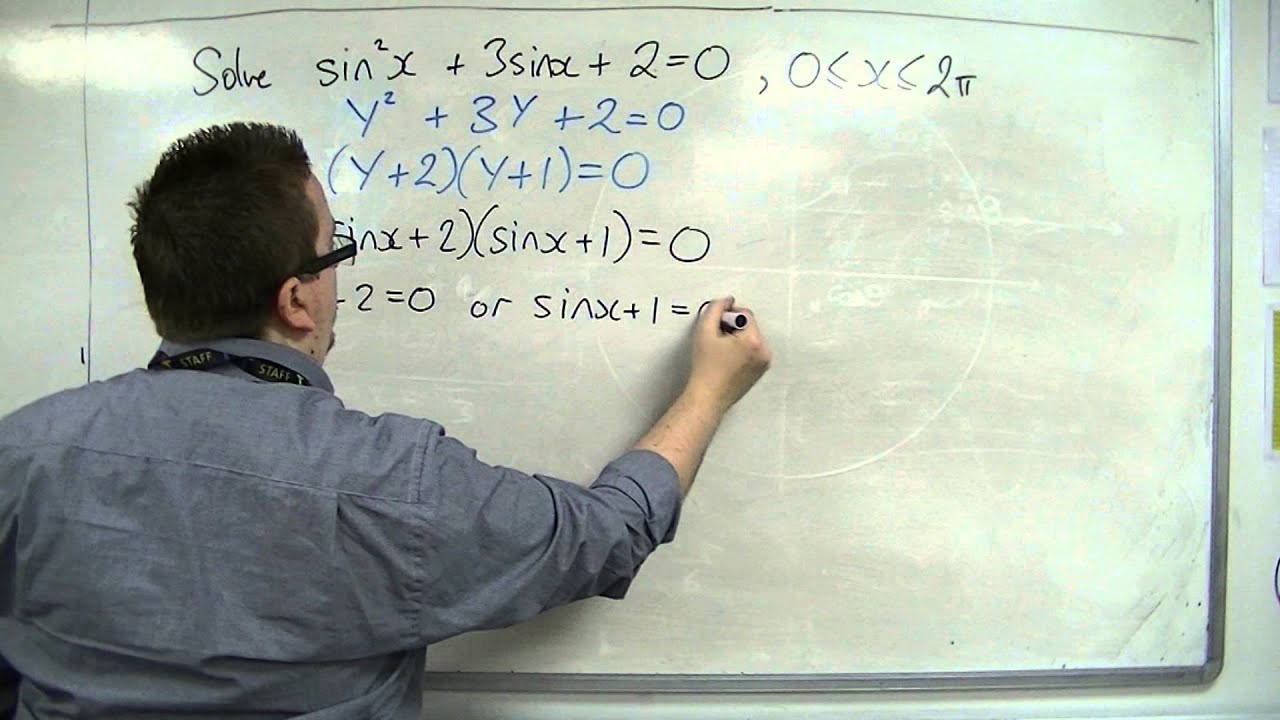 AQA Core 2 8.11 Solving a Hidden Quadratic in Sine - YouTube