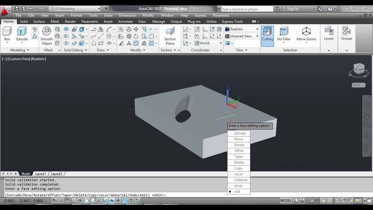 The ROTATE FACE Command - AutoCAD - YouTube