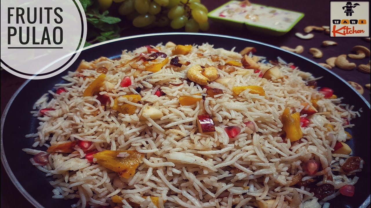 Shahi kashmiri fruits pulao with fruits raita recipe. - YouTube