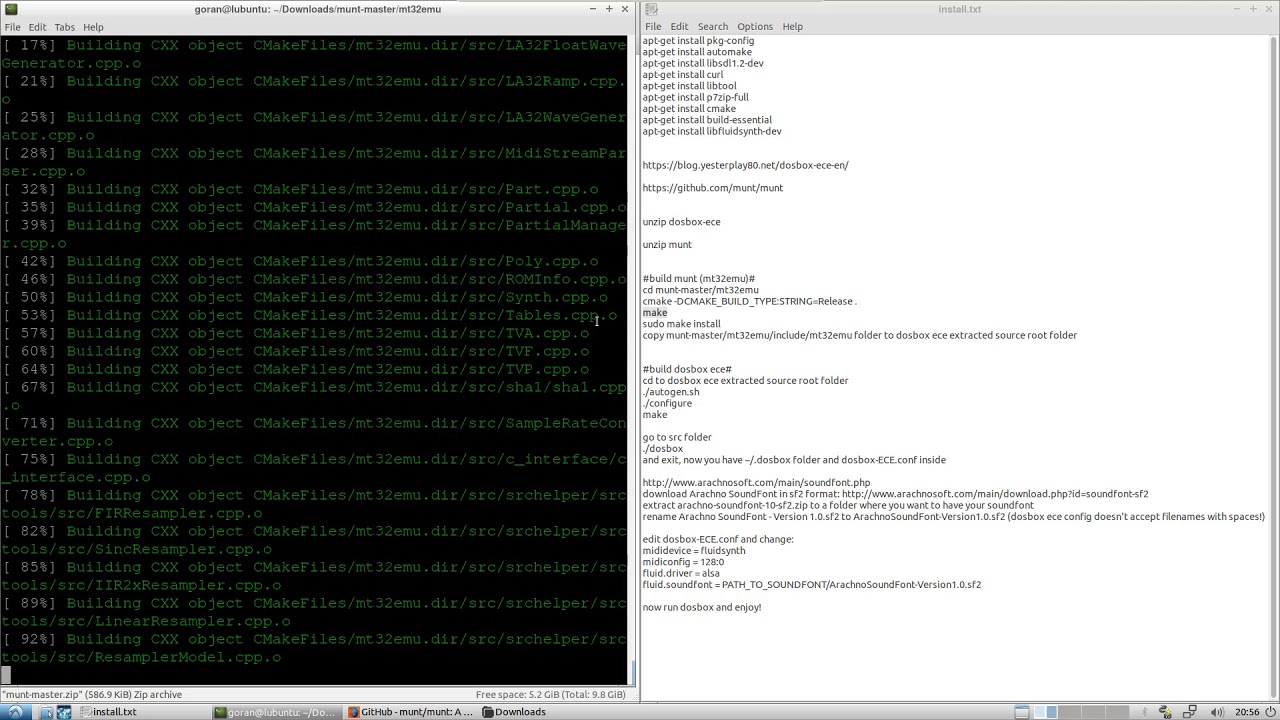 DOSBox ECE with FluidSynth on linux (debian based distros) - YouTube