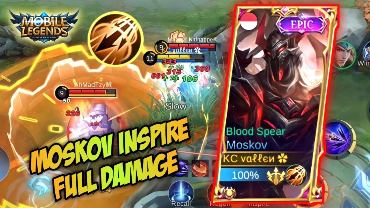 MOSKOV INSPIRE FULL DAMAGE CRITICAL 4 VS 1 PUN TETAP MENANG I MOSKOV TOP GLOBAL I MOBILE LEGENDS ...