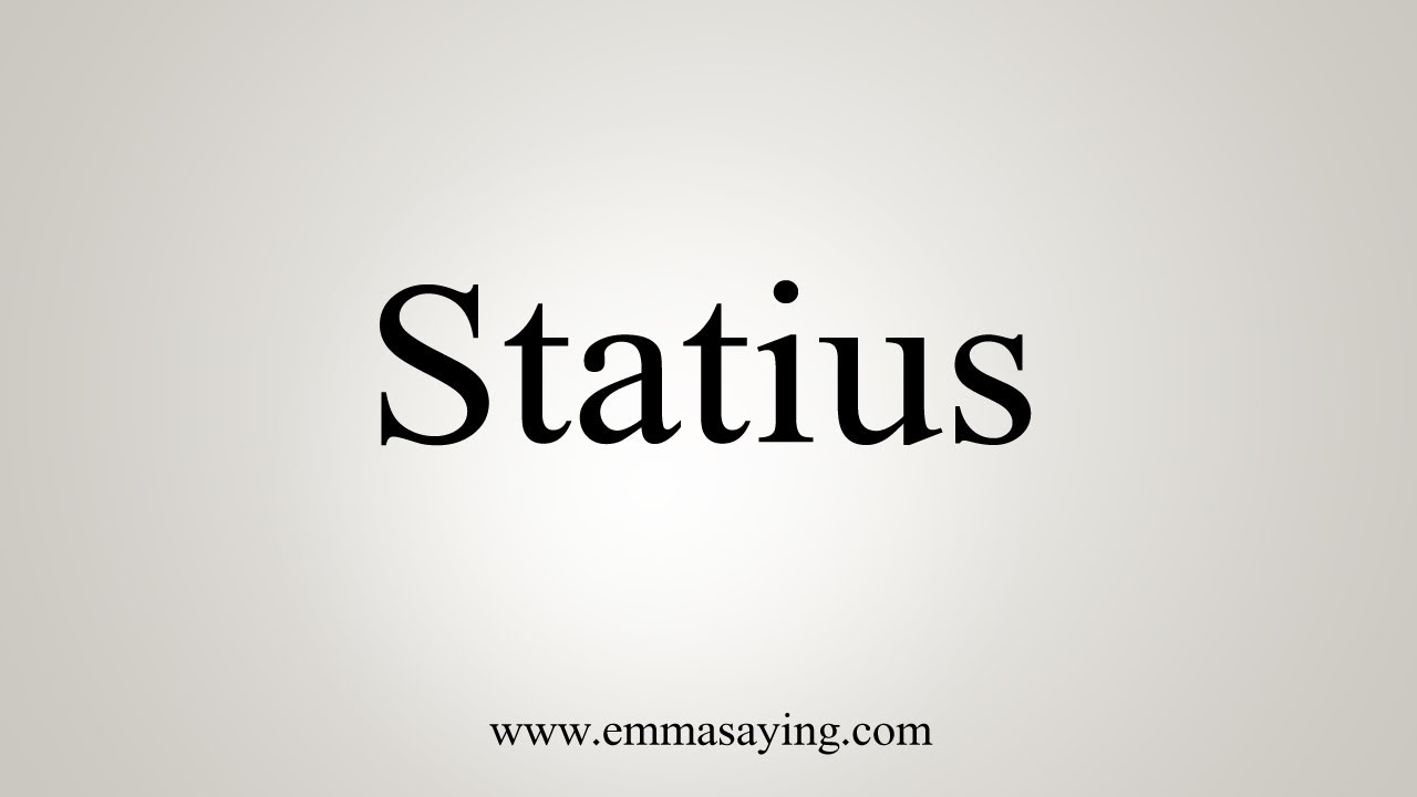 How To Say Statius - YouTube