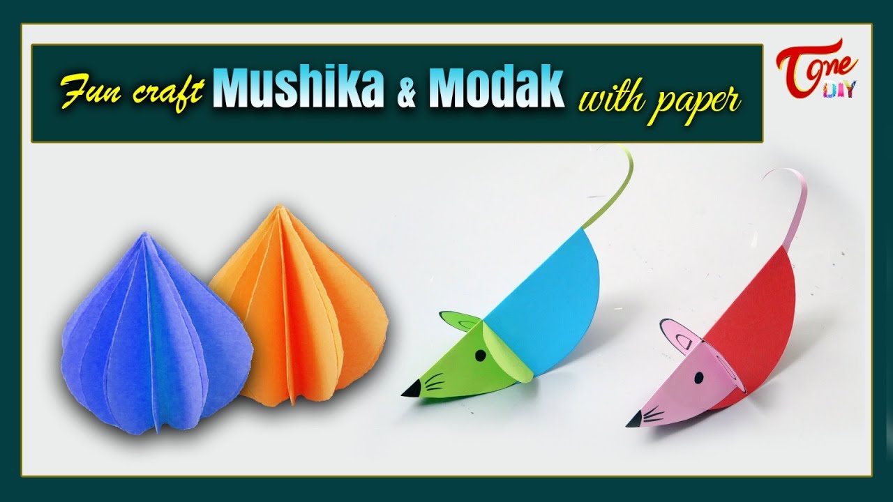 Fun Craft : DIY Mushika and Modak with Paper | Easy Ganesh Festival ...