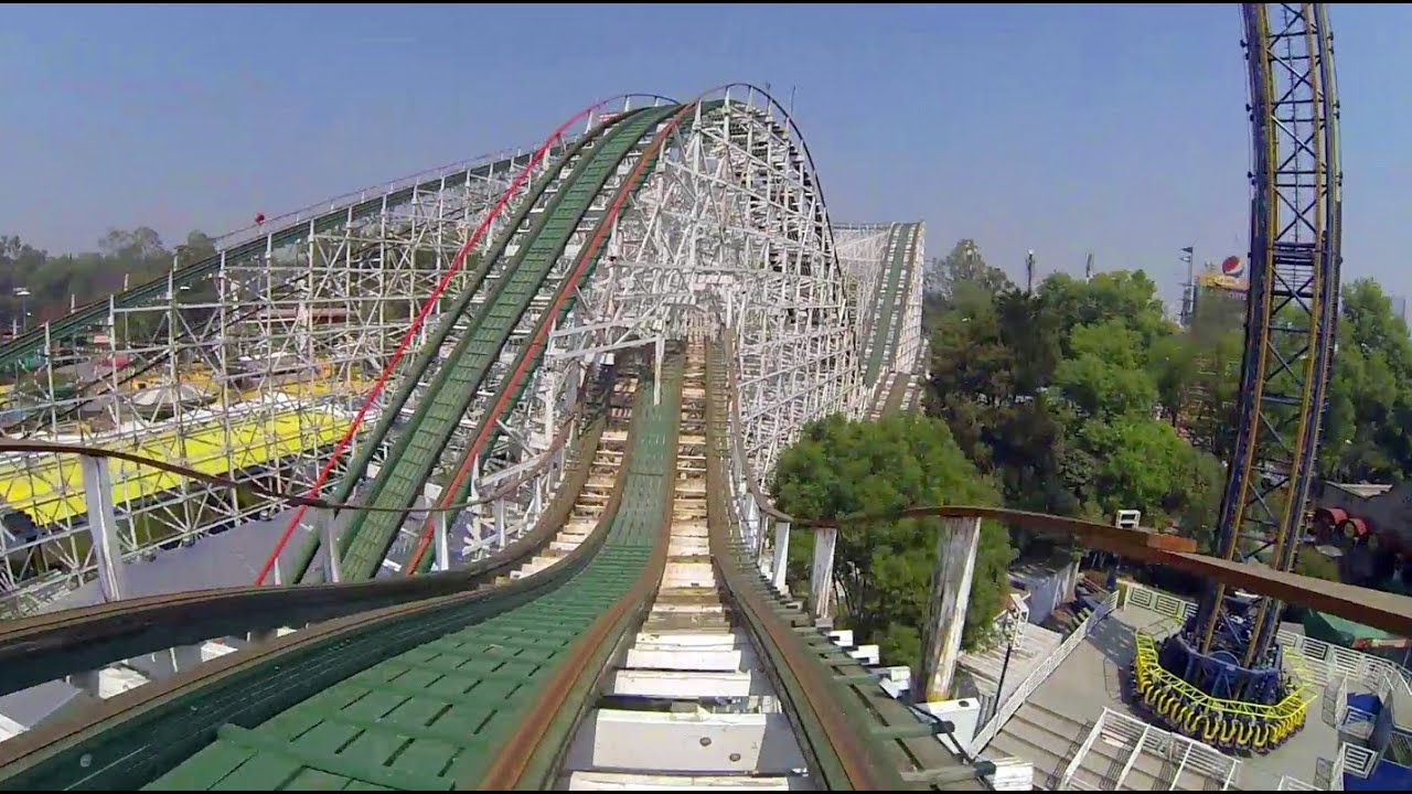 Montaña Rusa Wooden Roller Coaster POV Both Sides La Feria Mexico City ...