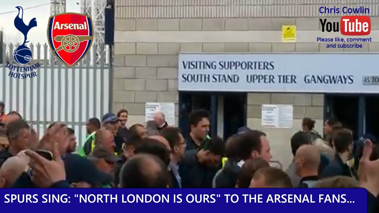 Tottenham fans sing to Arsenal fans: "North London is Ours" - YouTube