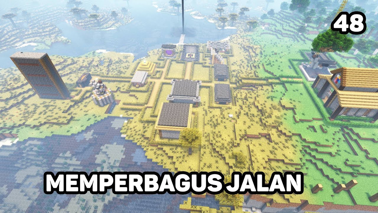 Saatnya Memperbagus Jalan dan Base di Minecraft Survival - YouTube