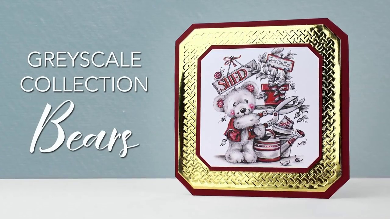 Greyscale Bears Card Making Project - YouTube