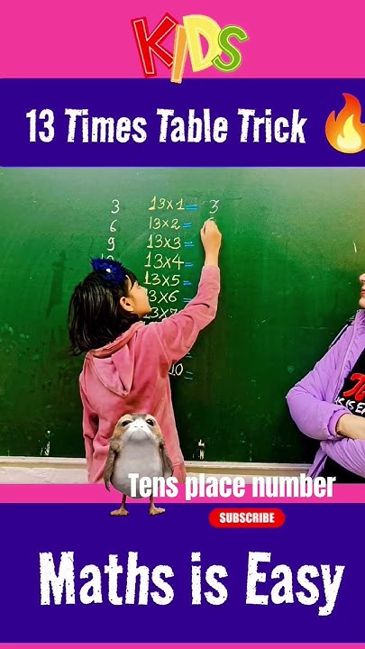 Easy Table Trick 🔥| Table of 13|Table Trick for Fast Calculation # ...