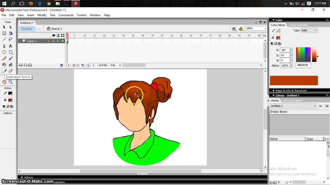tutorial menggambar dan mewarnai di adobe flash - YouTube