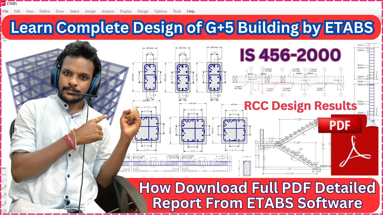 Complete Design of G+5 Building by ETABS Software | Printing Design ...