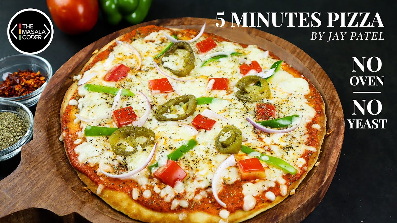 5 Minutes Pizza | No Oven | No Yeast | No Dough Rest | Quick pizza ...