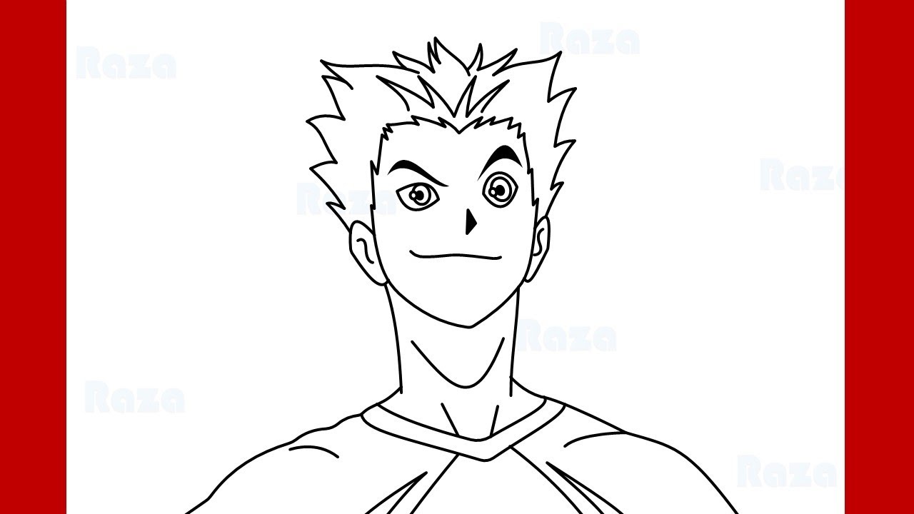 How to Draw Bokuto from Haikyuu to the top Step by Step Drawing - YouTube