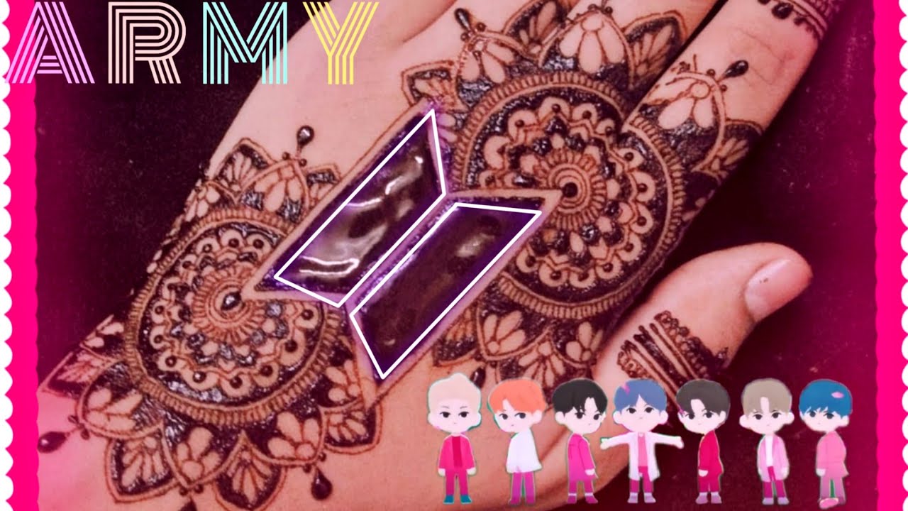 Unique mehndi design for BTS army | bts mehndi design |bts mehndi ...