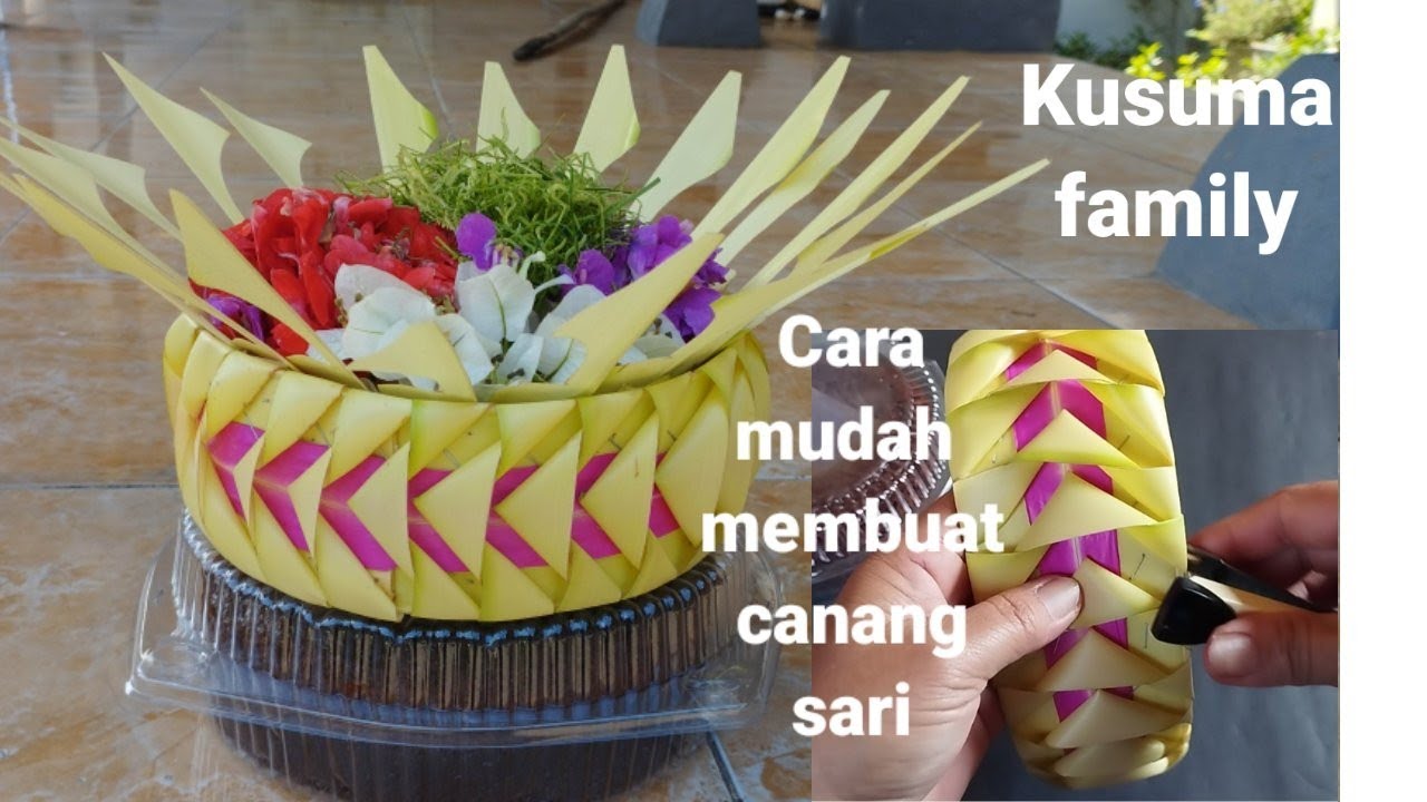 Cara membuat canang sari gebogan - YouTube