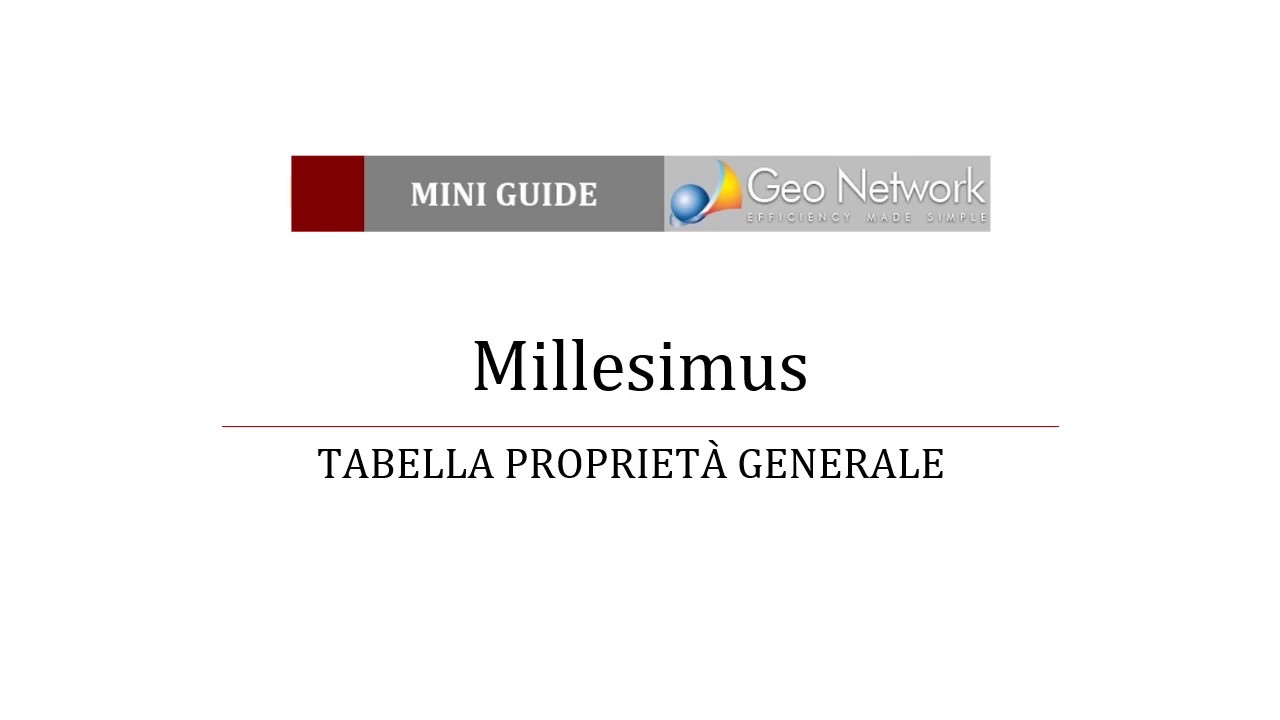 Millesimus - Tabella proprietà generale - YouTube