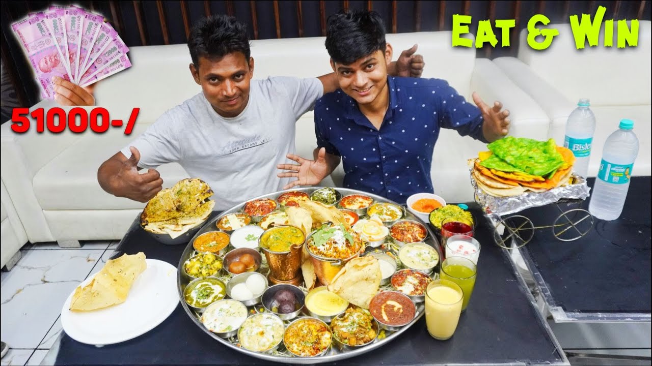 Eat Indian Biggest Bahubali Thali & Win 51000 Cash Price | Finish 10 Kg ...