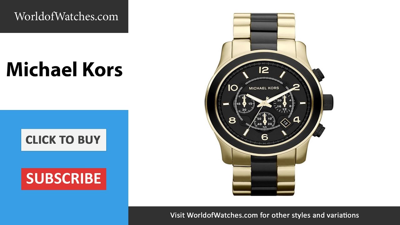 MICHAEL KORS Runway Gold-Tone Chronograph Watch MK8265 - YouTube