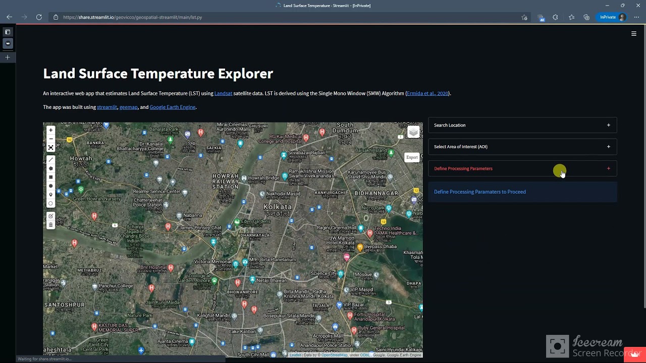 Streamlit web app for calculating Land Surface Temperature (LST) - YouTube