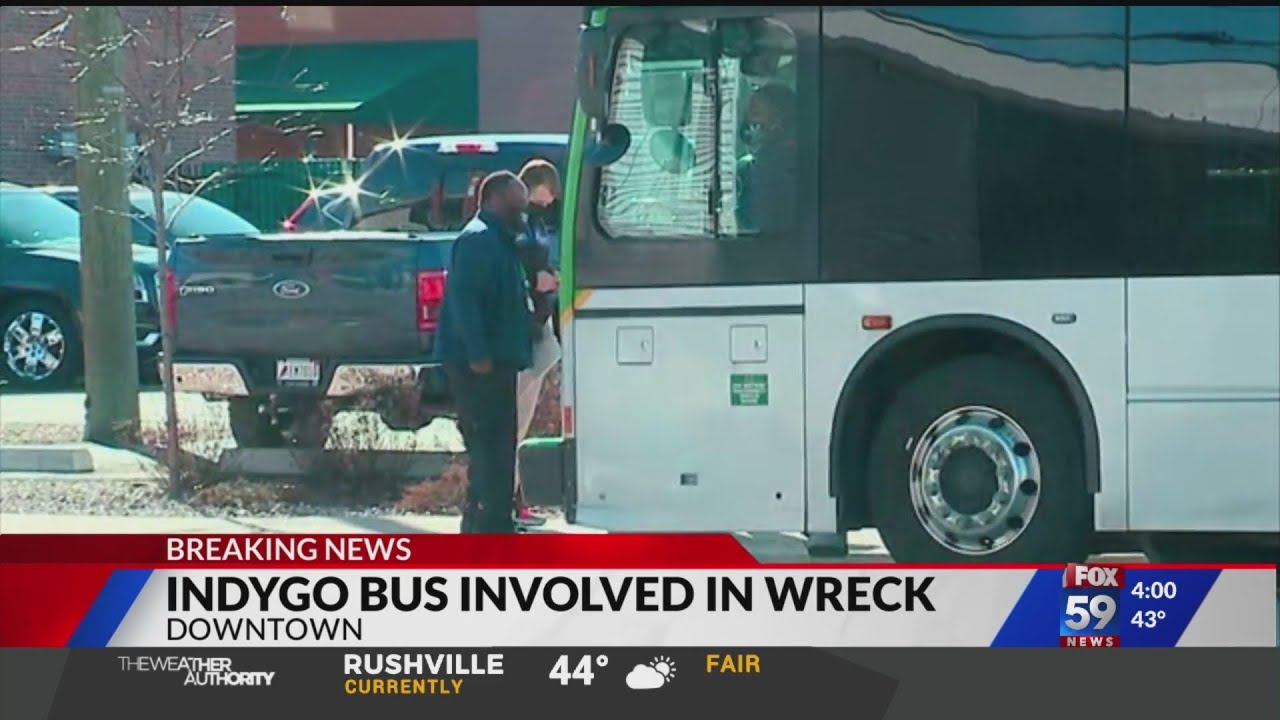 IndyGo bus involved in downtown crash - YouTube