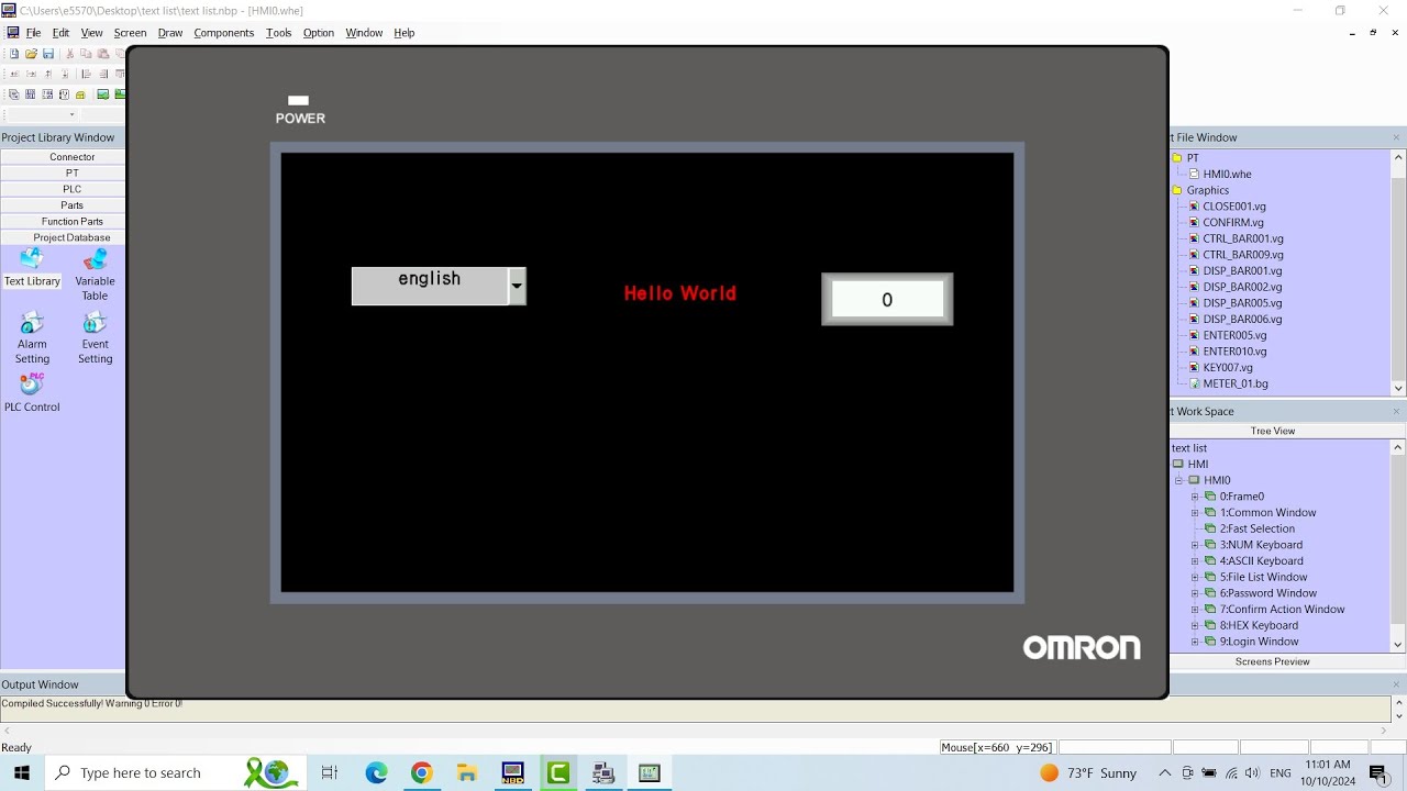 Omron NB Designer Text List and Language change #hmi - YouTube