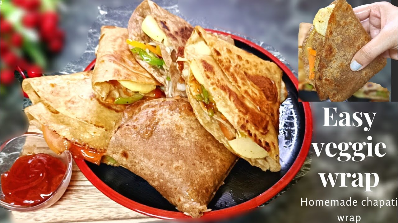 2 Types of chapati veggie wrap | Multigrain chapati wrap| wrap ideas ...