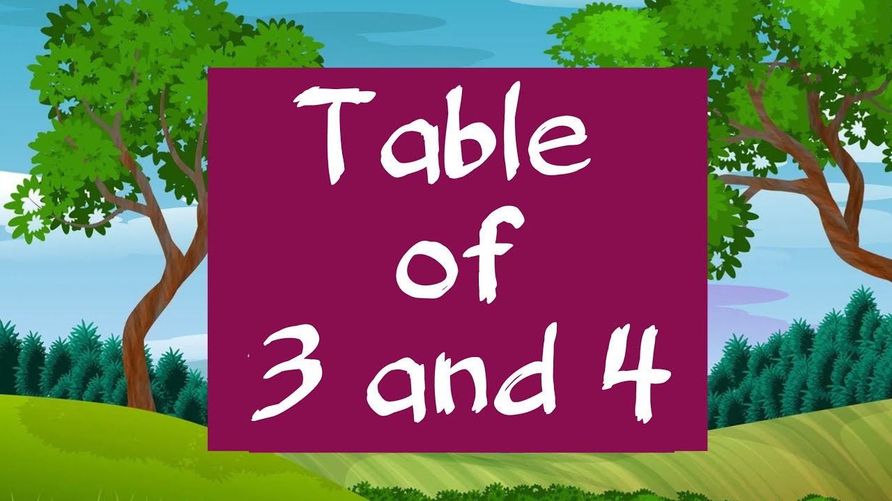 Table of 3 and 4 | Learn Multiplication table of 3 and 4 | Easy Way of ...