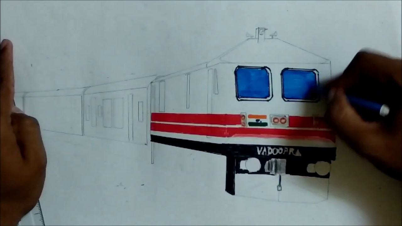 Sketching WAP 5 with 12951 Mumbai New Delhi Rajdhani Express | Indian ...